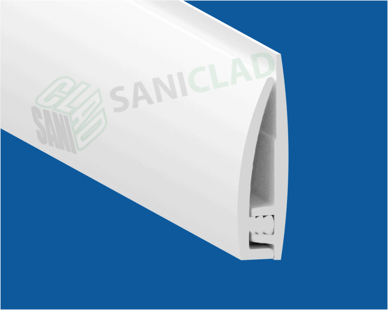 White Internal corner 38mm x 38mm - Saniclad Hygienic Wall Cladding Experts
