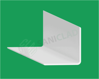 White Internal corner 38mm x 38mm - Saniclad Hygienic Wall Cladding Experts